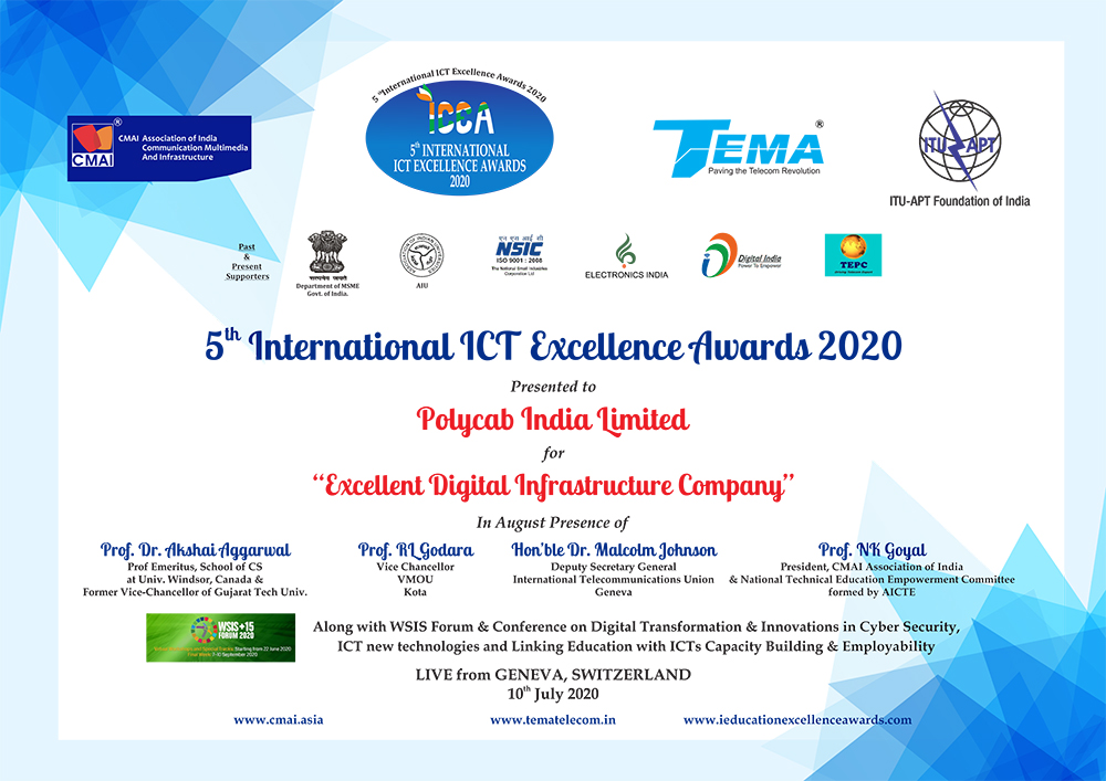 Awards and Recognition - Polycab Telecom - Polycab Telecom