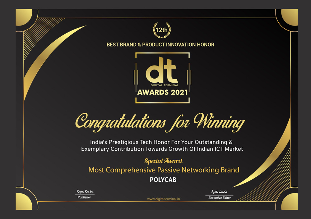 Awards and Recognition - Polycab Telecom - Polycab Telecom